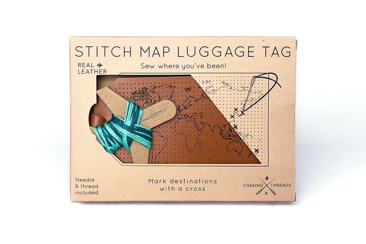 Stitch Where You've Been Brown Leather Luggage Tag – Chasing Threads