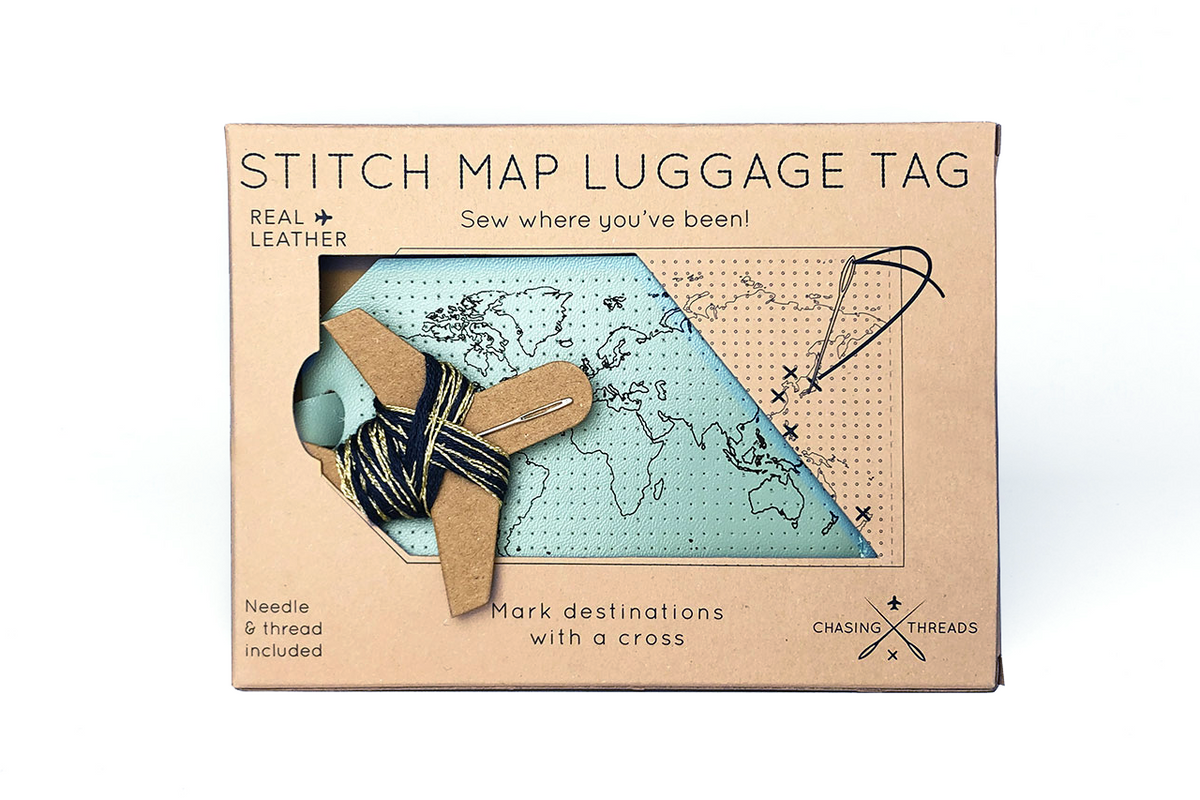Stitch Where You've Been Mint Leather Luggage Tag – Chasing Threads