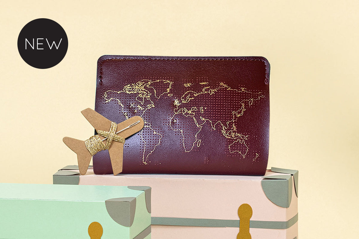 Stitch Your Travels Passport Cover - Maroon – Chasing Threads