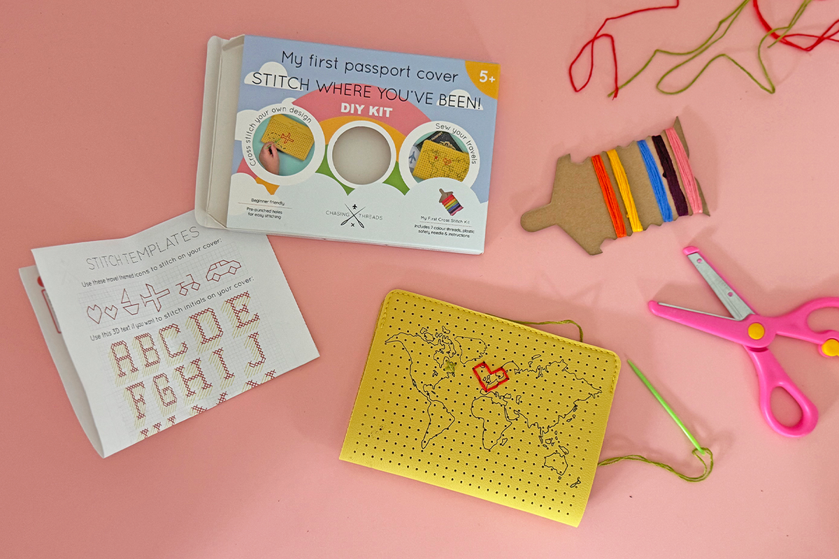 Kids My First Stitch Passport Cover - Yellow (Vegan) – Chasing Threads