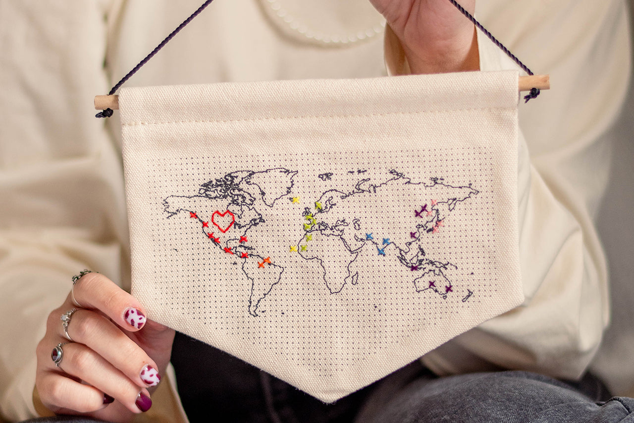 Stitch Map Wall Banner – Chasing Threads